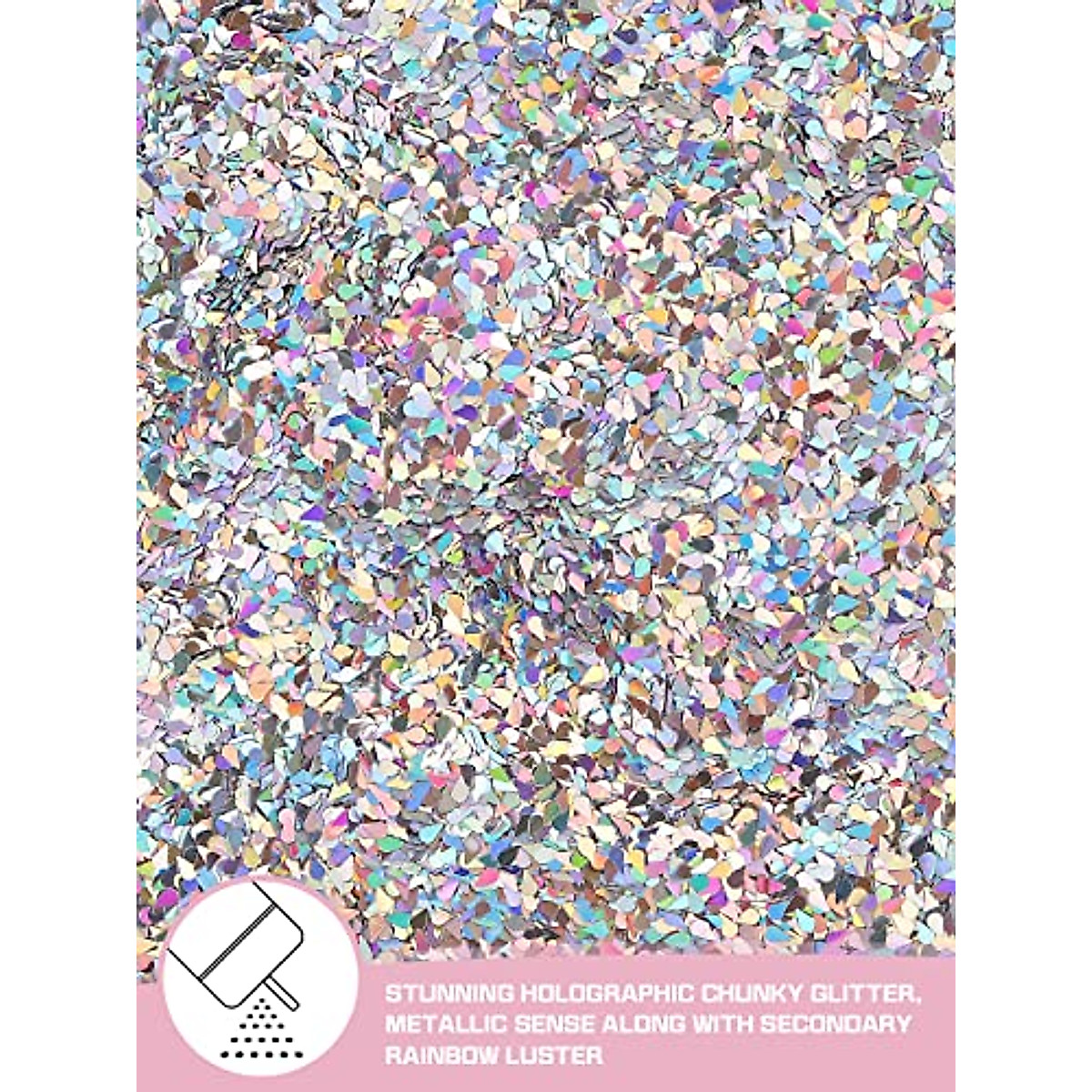 EBANKU Chunky Glitter, Water Droplets Confetti Sequin Glitters Resin Sparkle Chunky Sequins for Make Up, Body, Face, Slime, Resin Craft, Tumblers, Party Decor （3.5 Oz 100g）