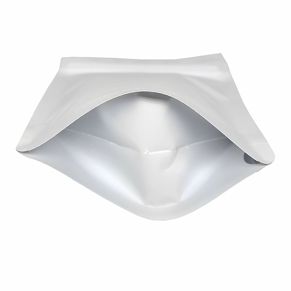 50 Pieces Large Stand Up Pouchs for Food Storage Resealable Smell Proof Ziplock Bags Holographic Packaging Pouch Bag White