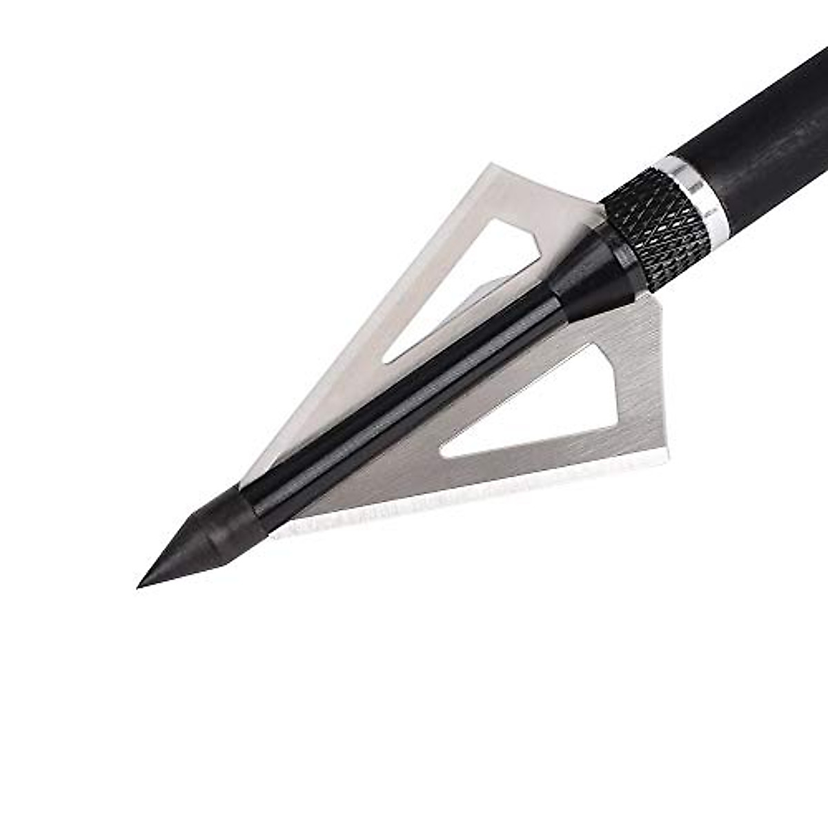 Hunting Broadheads, 12PK 3 Blades Archery Broadheads 100 Grain Screw-in Arrow Heads Arrow Tips for Crossbow and Compound Bow Black(Pack of 12)
