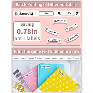 Vixic Pink Label Maker Machine with 4 Tapes, D210S Label Maker Machine, Portable Label Maker with Keyboard, QWERTY Keyboard Handheld & Easy to use, Multiple Fonts Frames for Home/Office/School