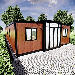 Tiny Expandable Prefab House with 1 Bathroom, 3 Rooms & 1 Kitchen - Foldable Container Home, Portable Tiny House