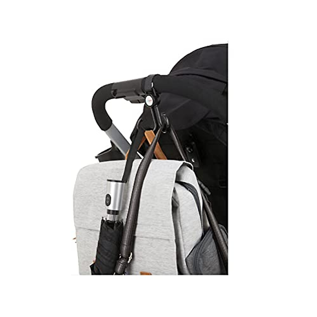 Good Gear 2-Piece Double Stroller Swivel Hooks, Purse and Diaper Bag Hanger, Black