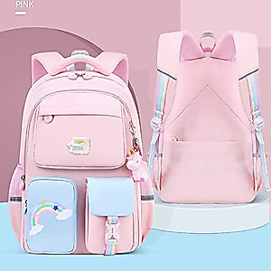 Unicorn Girls Backpack Cute Laptop Backpacks Casual Durable Lightweight Travel Bags Waterproof Bookbag For School (pink)