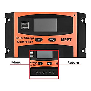 Eaarliyam Mppt Controller,Solar Charge Controller Regulator 12v/24v 60a Mppt Orange Intelligent Discharge with LCD Display Solar80 for Home Industry