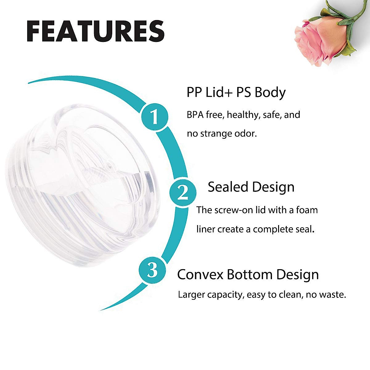 10 Gram Sample Containers with Lids, 10ML Sample Jars, 40 PCS Small Cosmetic Sample Containers for Makeup, Lotion, Eye Shadow, Liquids, Powder, Lip Balms