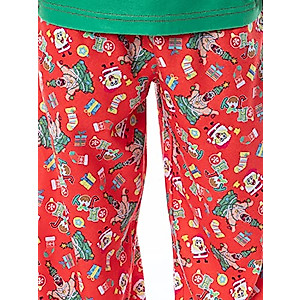 Nickelodeon Boys' SpongeBob SquarePants A Krabby Christmas Pajama Set (8) Red