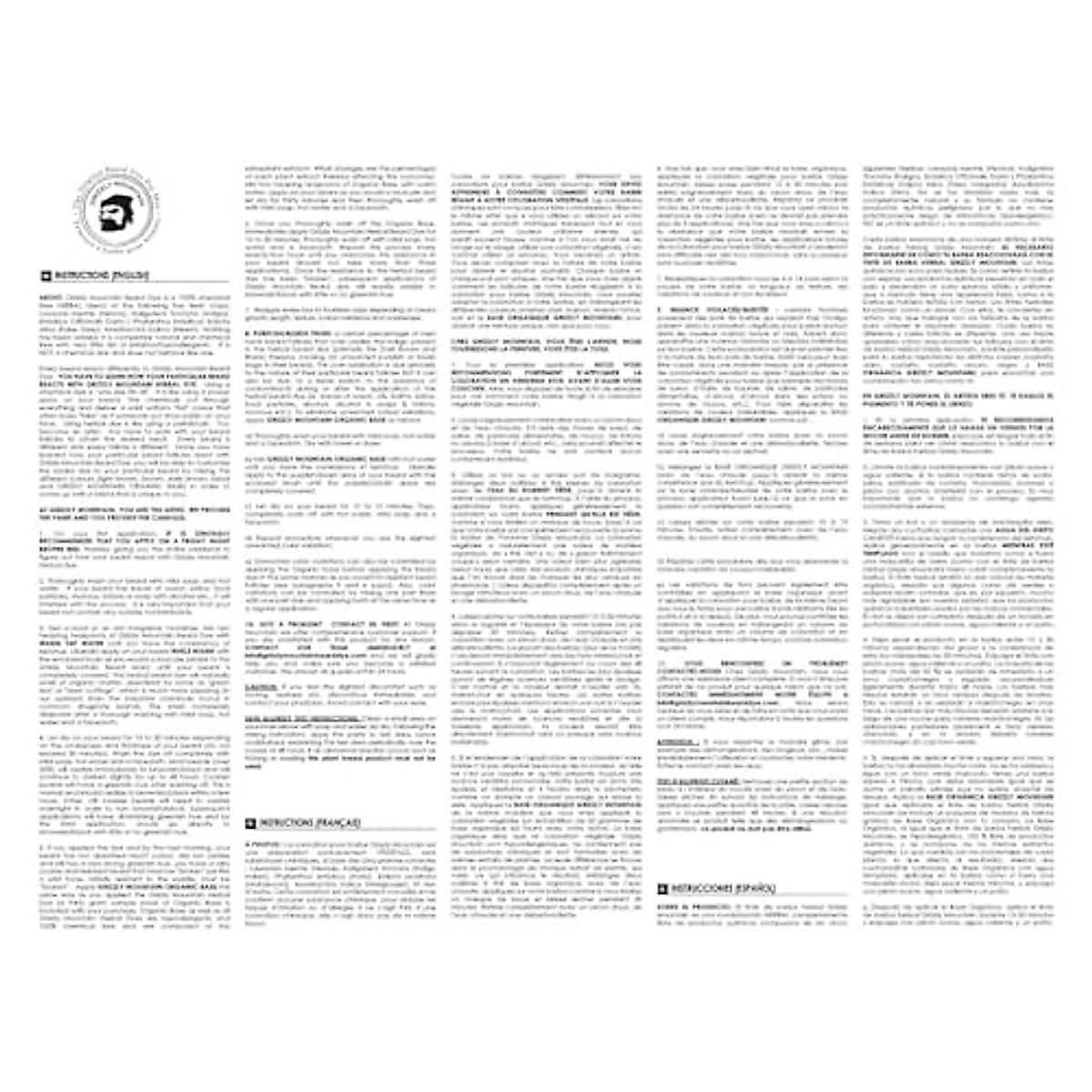 Grizzly Mountain Beard Dye - Organic & Natural Black Beard Dye