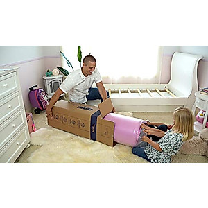 Perfect Cloud Made in The USA Kids Plush 7-inch Memory Foam Twin Mattress, Shredded Foam Pillow, and Teddy Bear for Day/Trundle/Bunk Bed - (Pink)