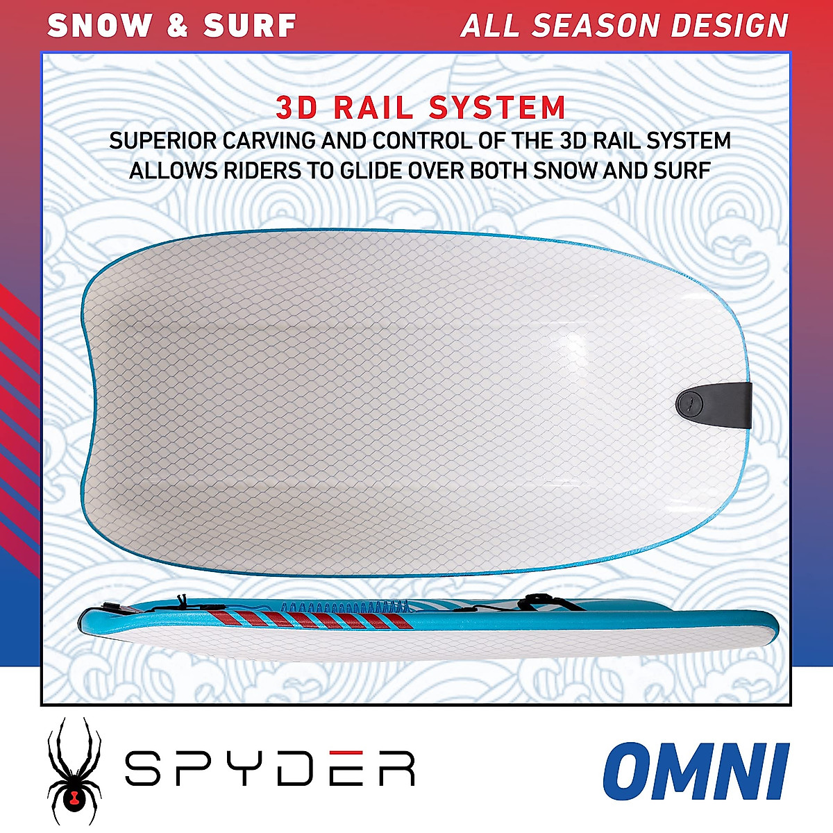Spyder Omni Hybrid Sled and Body Board | Multipurpose Foam Sled and Boogie Board, Thermo-Molded Performance Board, Lightweight Snow