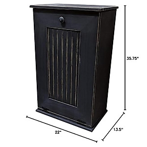 Sawdust City Tilt-Out Wooden Trash Bin Holder (Old - Black)