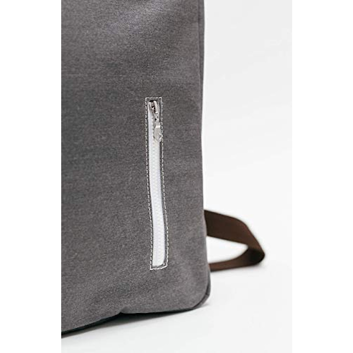 maika Recycled Canvas Zippered Backpack, Nochi, Grey