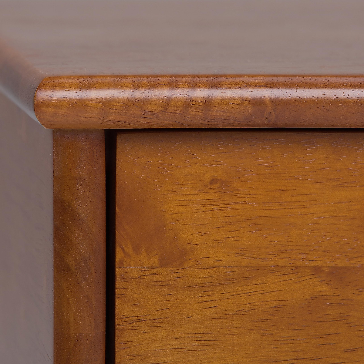 SIMPLIHOME Draper Solid Hardwood 22 inch wide Rectangle End Side Table in Teak Brown with Storage, 2 Drawers, for the Living Room and Bedroom