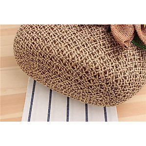 H.S.G.K Pastoral Straw Bag Hemp Flower Woven Bag Women Beach Bag Summer Sunflower Shoulder Bag Handles Handbag Tote Zipper