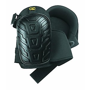 CLC Custom Leathercraft 345 Professional Kneepads, Supportive Gel Cushion, Breathable Neoprene Straps, Over Sized Caps for More Coverage, Ideal for Gardening, Flooring, Cleaning and Construction , Black