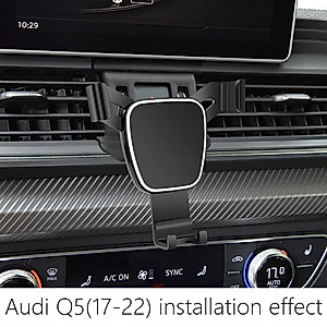 LUNQIN Car Phone Holder for 2017-2024 Audi Q5, 2018-2024 SQ5 Sportback Auto Accessories Navigation Bracket Interior Decoration Mobile Cell Phone Mount