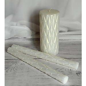 Magik Life Unity Candle Set for Wedding - Wedding Unity Set for Reception and Ceremony - Candle Sets - 6 Inch Pillar and 2 * 10 Inch Tapers