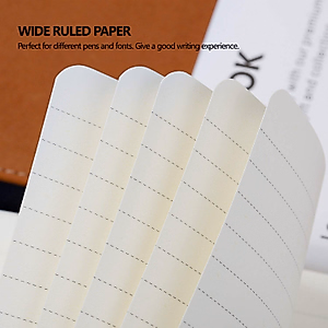 Thick Classic Notebook with Pen Loop - A5 College Ruled Hardcover Writing Notebook with Pocket + Page Dividers Gifts, Banded, Large, 180 Pages, 8.4 x 5.7 in