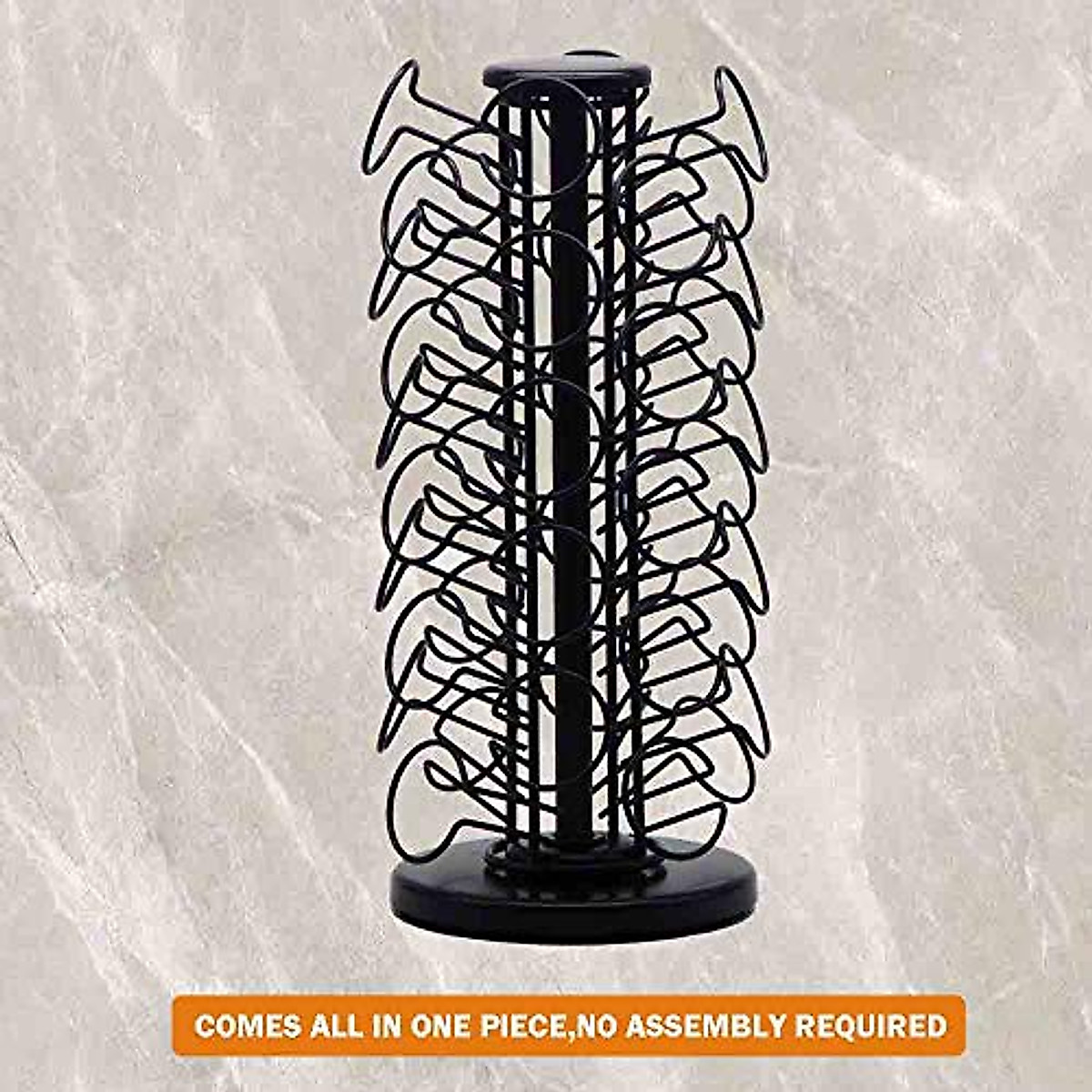 K Cup Holders,K Cup Holder, K Cups Holder,K Cup Carousel, Coffee Pods Holder Storage Organizer Stand,Comes All in One Piece,No Assembly Required,1 Count,Black (Capacity of 40 Pods) (Holds 40 Pods / Heavy Duty Base, Matte Black)