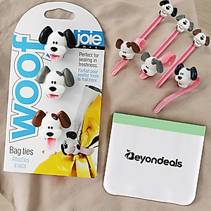 Msc International Joie Silicone Woof Bag Ties, 0.96 Ounces, Bundle With Beyondeals Food Storage Bag - Durable, Reusable Twist Ties For Bags, Secure Seal For Freshness, Versatile Use, Pack Of 6