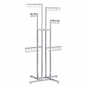 SSWBasics 4 Way Hang Handbag and J-Hook Rack (Chrome)