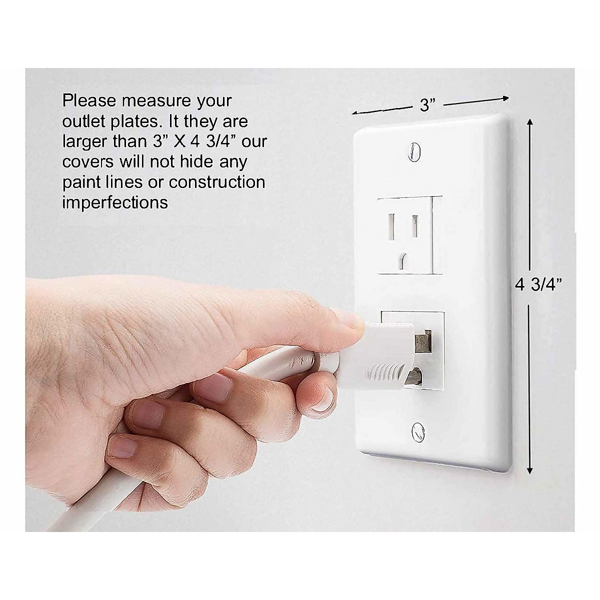 6-Pack Safety Innovations Self-closing (2 Screw) Decora Outlet Covers- An Alternative To Wall Socket Plugs for Child Proofing Outlets (White)