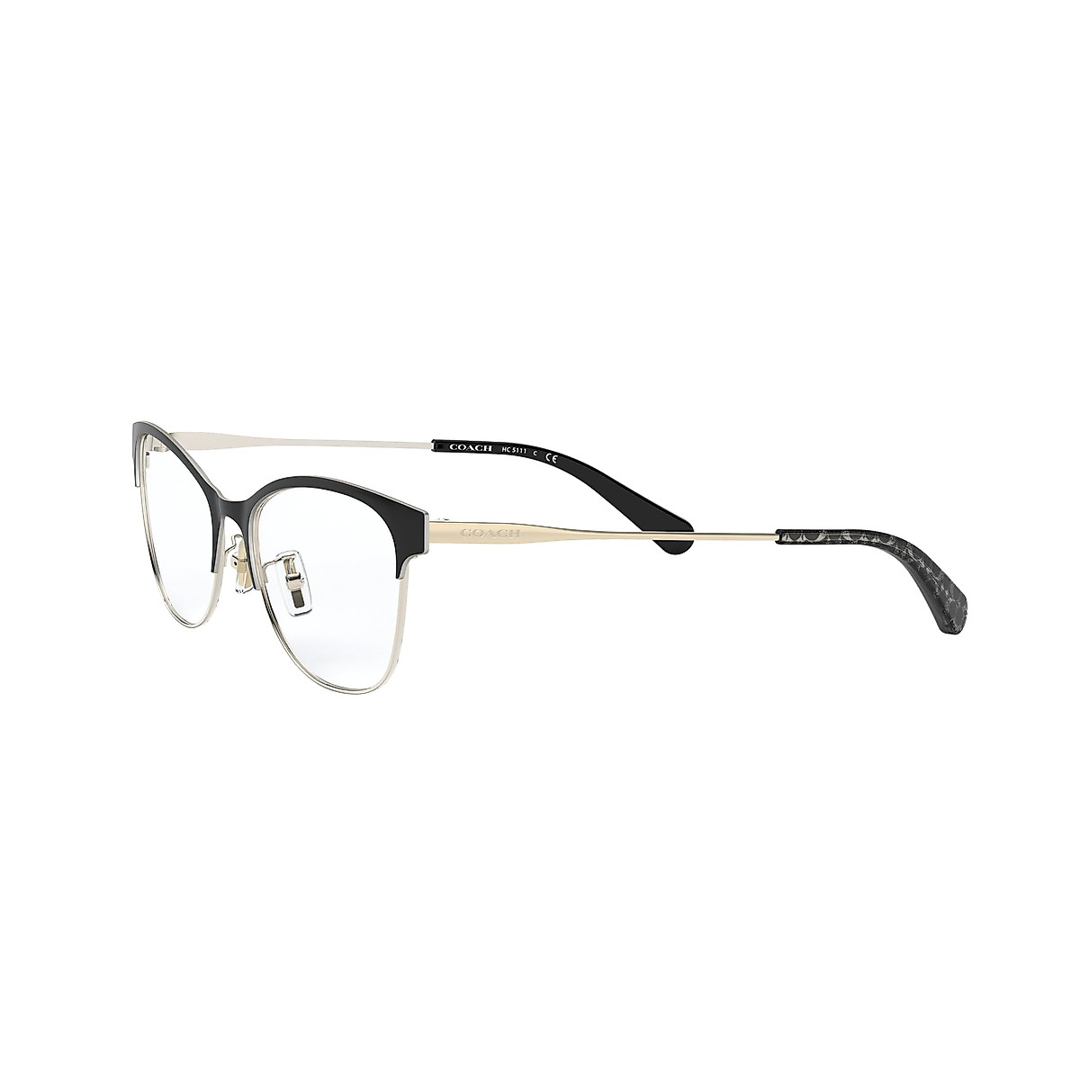 Coach HC5111 Prescription Eyewear Frames, Black/Light Gold/Demo Lens, 53 mm