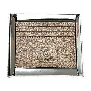 Kate Spade Joeley Tinsel Glitter Slim Card Case Gift Boxed (Rose Gold)