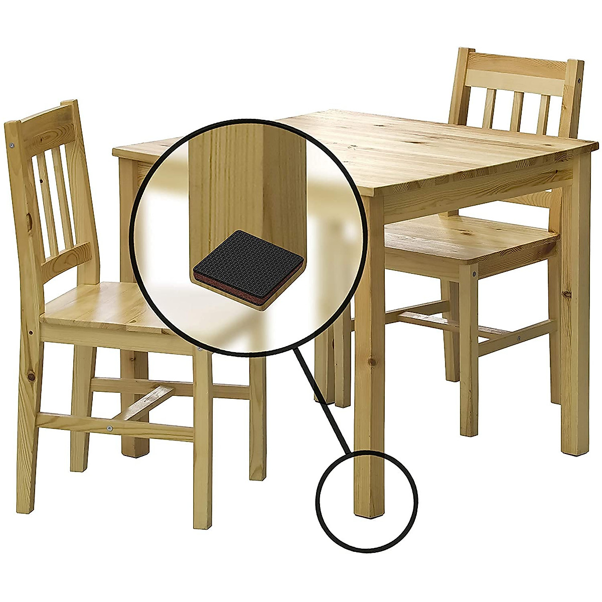 GorillaPads Non Slip Furniture Pads/Floor Gripping Pads (Set of 16 Grips) 2 Inch Square Floor Protectors for Under Furniture, Black, CB142-16