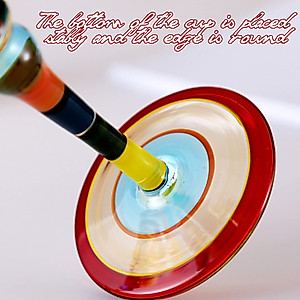 Colorful Painted Margarita Glass 270ml, Hand Painted Cocktail Glass Champagne Cup Margarita Wine Glasses for Birthday Wedding Daisy