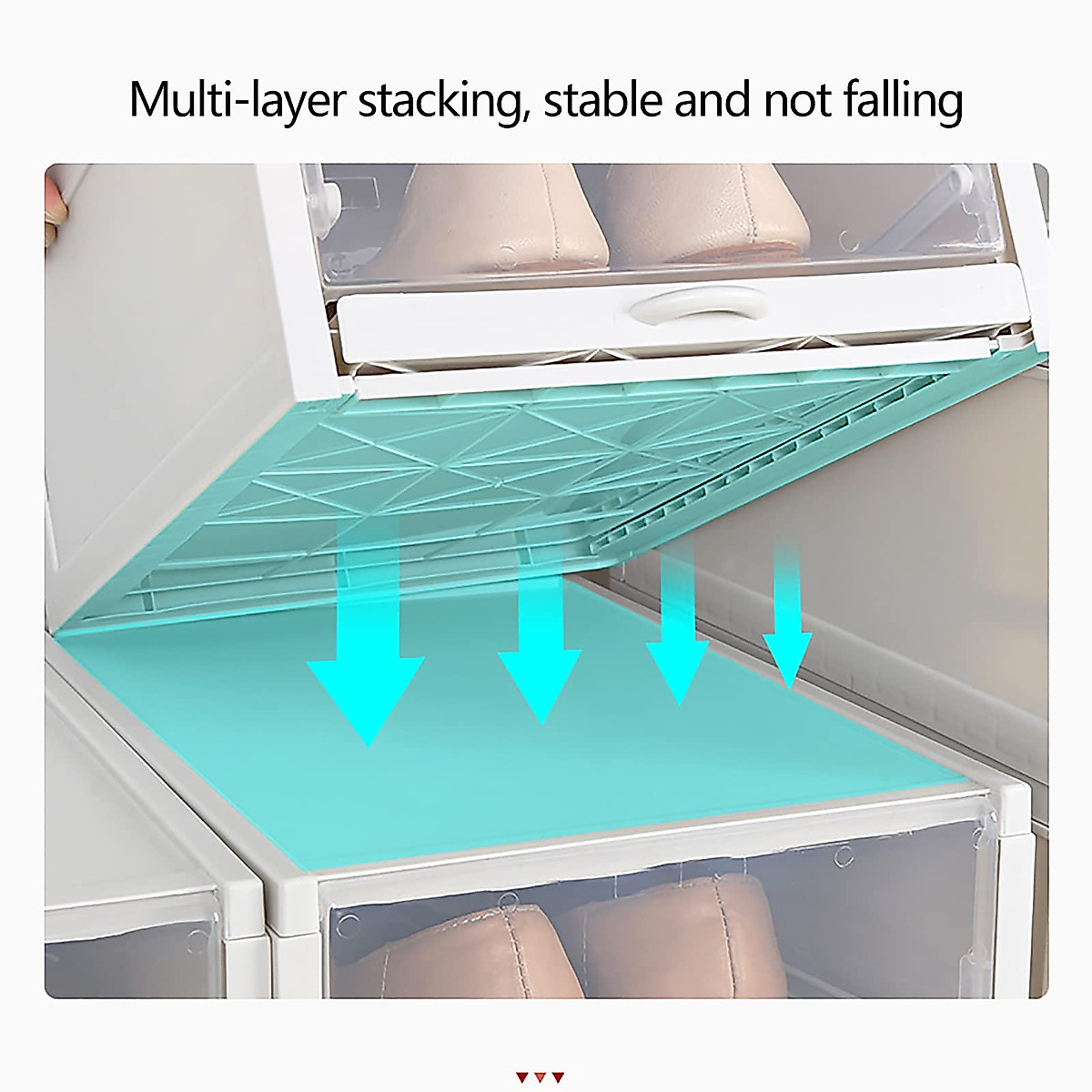 HarBin-Star Shoe Organizer Shoe Storage, 3 Pack Clear Plastic Stackable Shoe Box With Lids, Shoe Rack, Cajas Para Zapatos Organizador, Shoe Containers, Sneaker Storage, Shoe Display, Shoe Case(White)