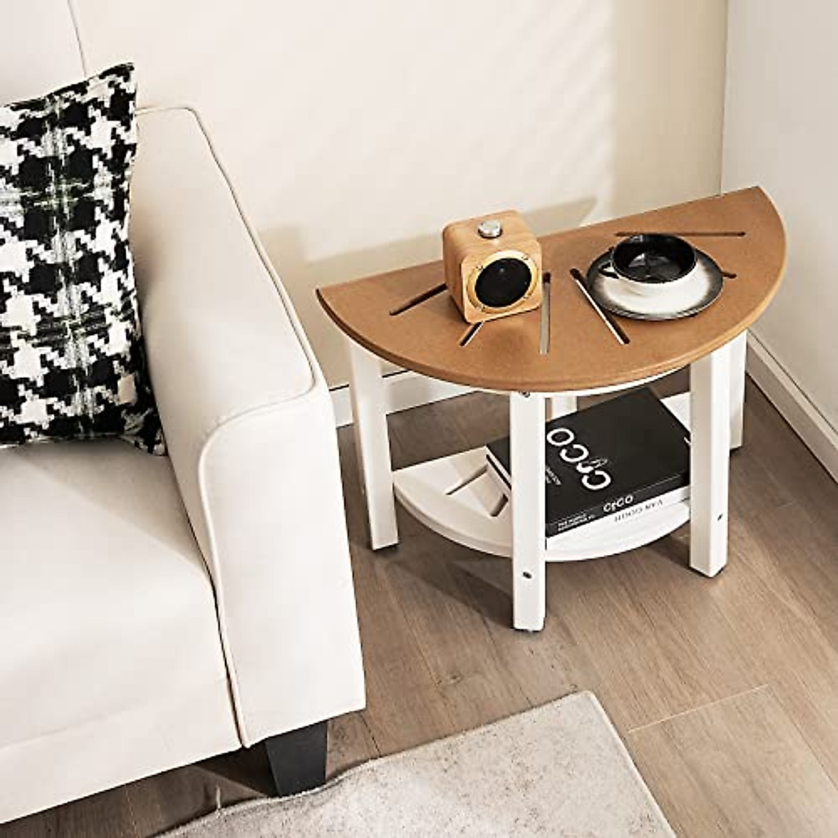 Giantex Shower Stool Waterproof HDPE - Bath Spa Seat for Shaving Legs, Storage Shelf, Non-Slip Feet, Semicircular Slat Seat, Shower Bench Step Footrest for Bathroom, Easy to Assemble