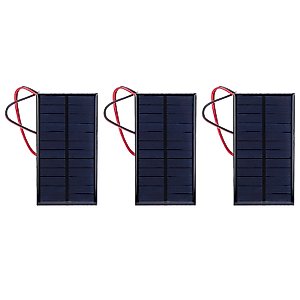 Eujgoov 3pcs Mini Solar Panels, DC 6V 1W Polycrystalline Solar Cell Module Micro Solar Panels for Solar Battery Charger