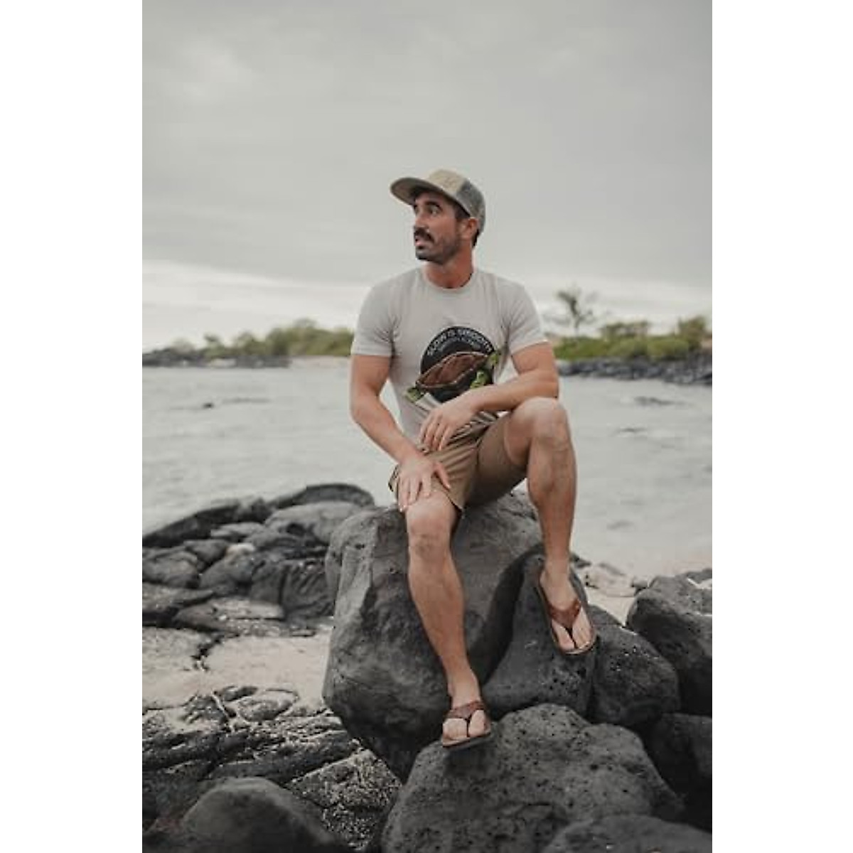 Combat Flip Flops Mens AK-47 Brown Leather Ergo- Size 7