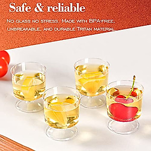 HyHousing 80 Pack Dessert Cups, Hard Disposable Shot Glasses Plastic Drink Glasses Ideal for Home Daily Life Party Wedding Drinking Dessert Ice Cream (2 Oz)