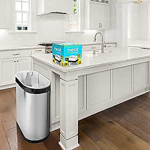 Neat Tall Kitchen 13 Gallon Drawstring Trash Bags - (MEGA 200 Count) - Triple Ply Fortified, Eco-Friendly 50% Recycled Material, Neutralize+ Odor Technology, Reversible Black and White Garbage Bags