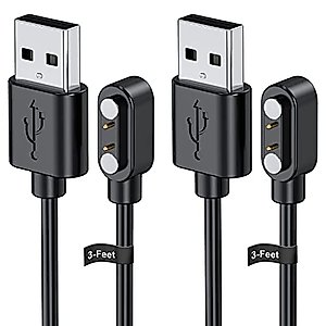 Smart Watch Charger for YAMAY VeryFitPro, [ 2-Pack 3.3-Feet ] Replacement Magnetic Watch USB Charging Cable Cord for SW021 SW023 Letsfit ID205L ID205U ID205S SW025 Uwatch 3S 3 2 2S