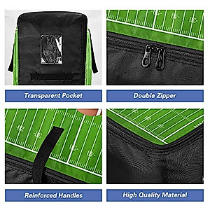 N/ A Underbed Large Capacity Storage Bag - Football Field Green Quilt Clothes Organizer Decoration Luggage Zipper Moving Tote