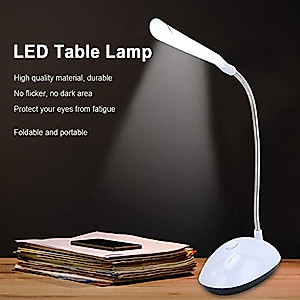 LIKJ Eye‑Caring Table Lamps, LED Desk Table Lamp Easy to Fold with Flicker‑Free/Glare‑Free for Working