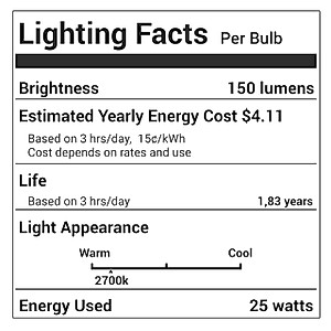BlueStars 6-Pack Lava Lamp Bulbs 25 Watt E17 Base S11 Bulb The Lava Lamp Original Replacement Bulbs for 14.5-Inch/20-Ounce Lava Lamp, Glitter Lamps Dimmable - Warm White - Long Life