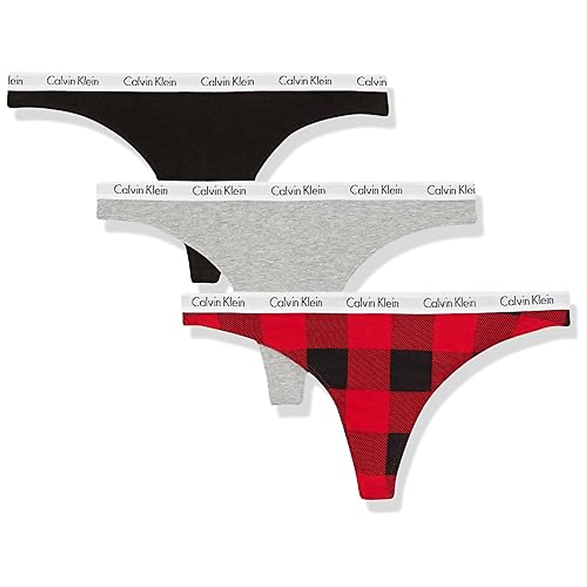 Calvin Klein Carousel Logo Cotton Stretch Thong Panties, Multipa