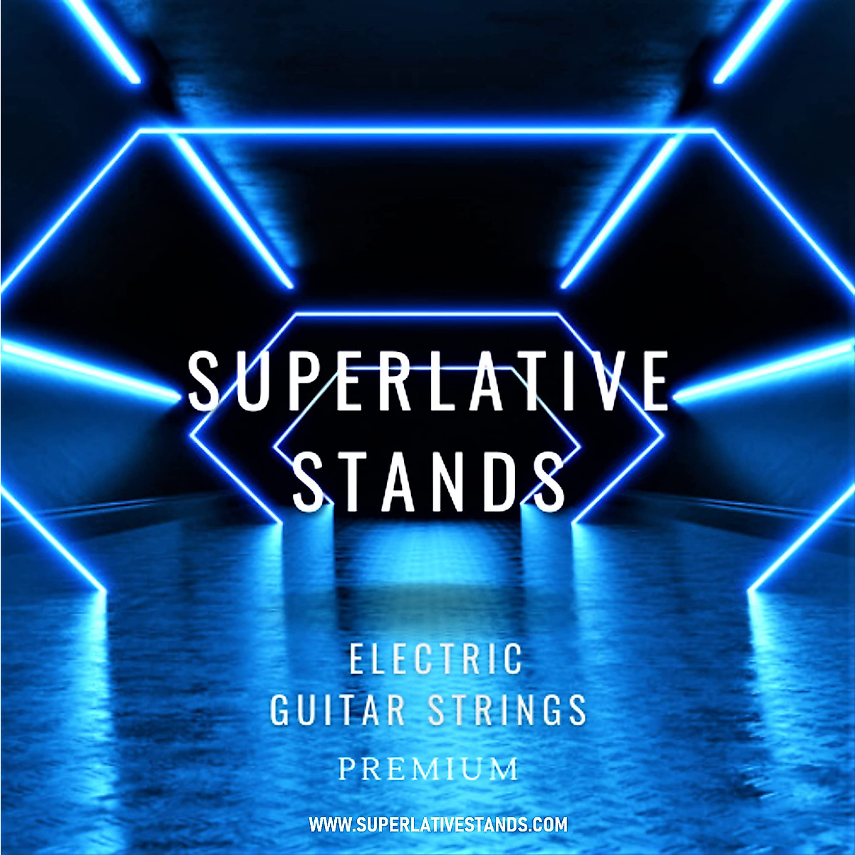 Superlative Stands Multiple Guitar Stand Rack; Foldable Display Holder for 3 Guitars; Electric Bass Stage Display Holds Up to Three Black