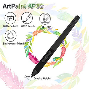 Drawing Tablet GAOMON M106K PRO 10 x 6.25 inches Large Graphic Tablet, Digital Art Tablet Supports Tilt Function with 12 Shortcut Keys, Battery-Free Stylus, Work with Mac, Windows PC & Android