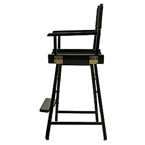 Casual Home 24" Director's Chair Black Frame-with Black Canvas, Counter Height