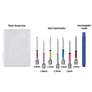 SINGER 8 Piece Punch Needle Embroidery Kit with 7 Assorted Size Punch Needle Heads, Interchangeable Handle, and Punch Needle Storage Case