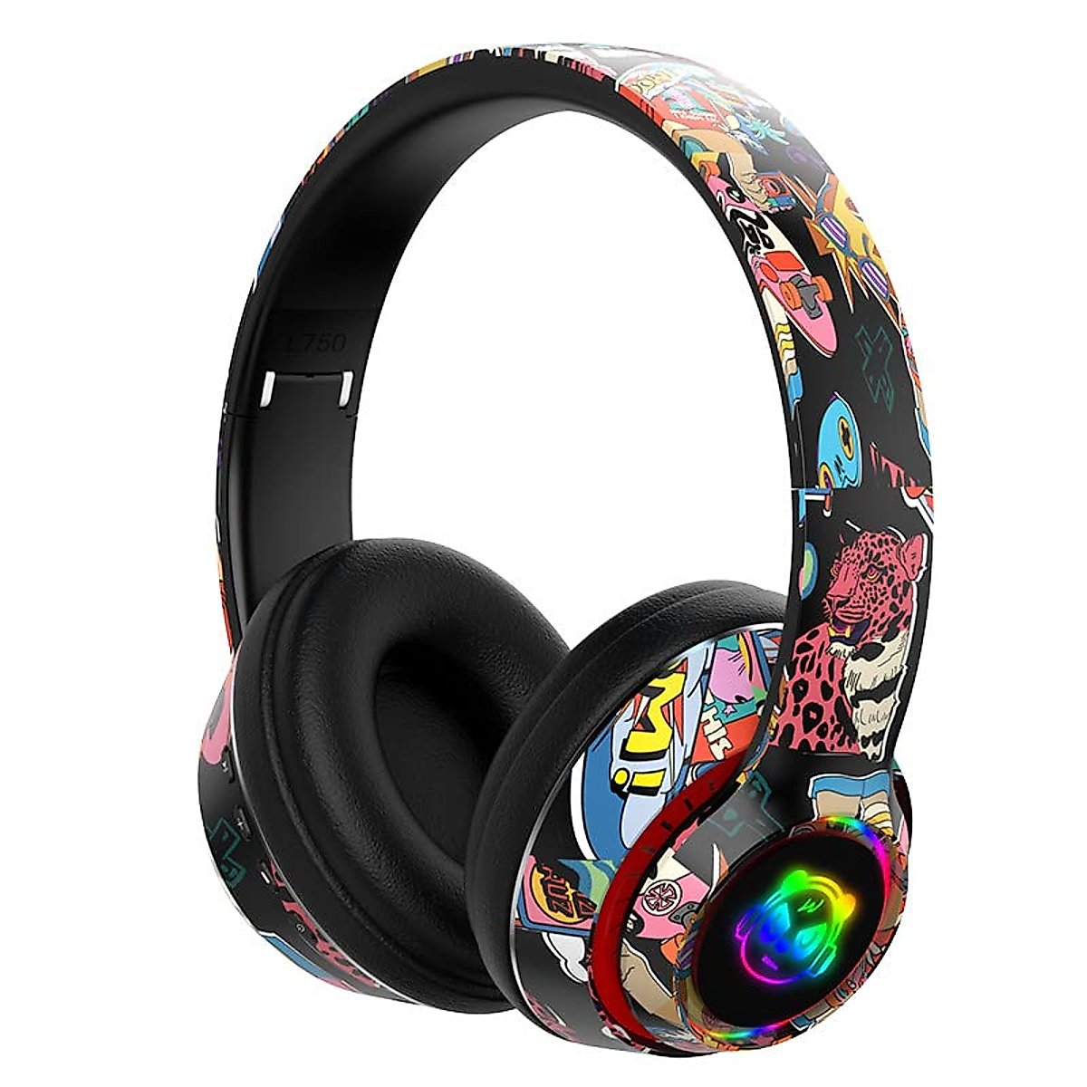 Over-Ear Bluetooth Headphones, Colorful Atmosphere Lamp, Foldable Wireless Sports Headset, Hi-Res Audio, Noise Cancelling, Can Be Inserted Into The Card Mobile Computer Universal