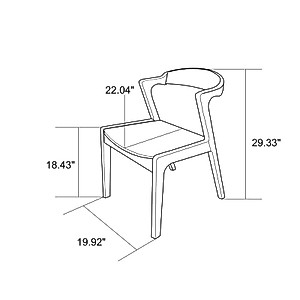 Allora Mid Century Faux Leather Leather Dining Chair in Black (Set of 2)