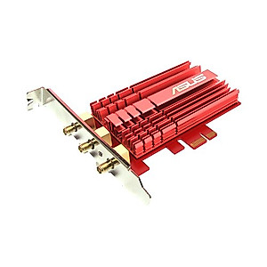 ASUS PCE-AC68 Dual-Band 3x3 AC1900 WiFi PCIe adapter with Heat Sink and External magnetic antenna base allows flexible antenna placement to maximize coverage