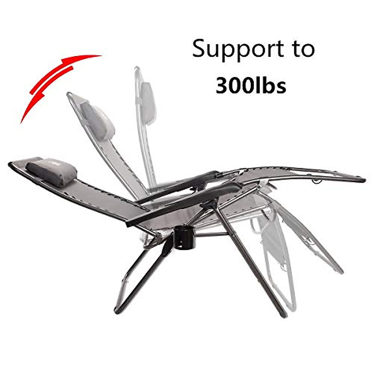 Timber Ridge Zero Gravity Chair Locking Lounge Recliner for Outdoor Beach Patio Camping Support 300lbs, Gray