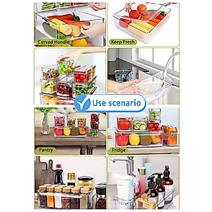 Mytkoj Refrigerator Organizer Bins,Stackable Refrigerator Organizer,Refrigerator Organizer Bins with Lids Sets,use for Food,Fruits,Drinks,Vegetable Storage (10pack)