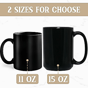 Black Ceramic Coffee Mug Photo Mugs Personalized Picture Custom Name Birthday Gifts For Fathers Day Men Dad Grandpa Husband Drinking Tea Cups Table Desk Accessories 11 and 15 Oz